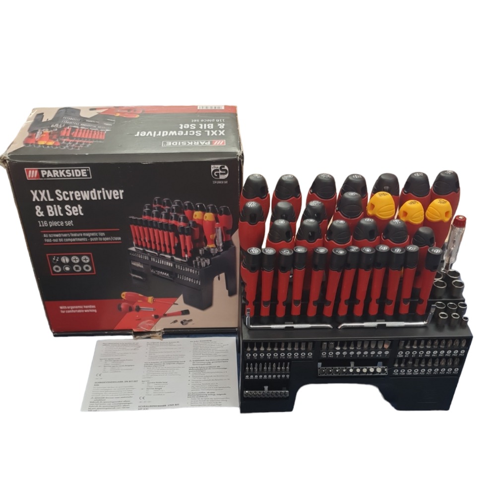 Pre-owned Parkside XXL Screwdriver & Bit Set 116 Piece - Own4Less